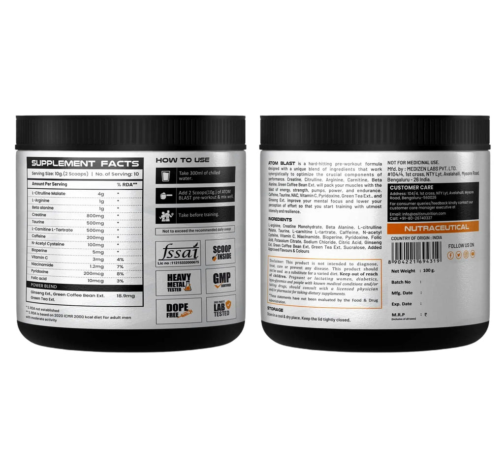 ATOM BLAST Advanced Pre- Workout