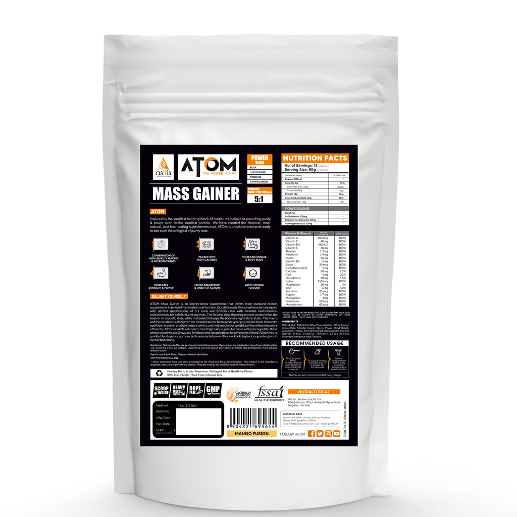 Atom Mass Gainer: The Best Vegetarian Mass Gainer Supplement