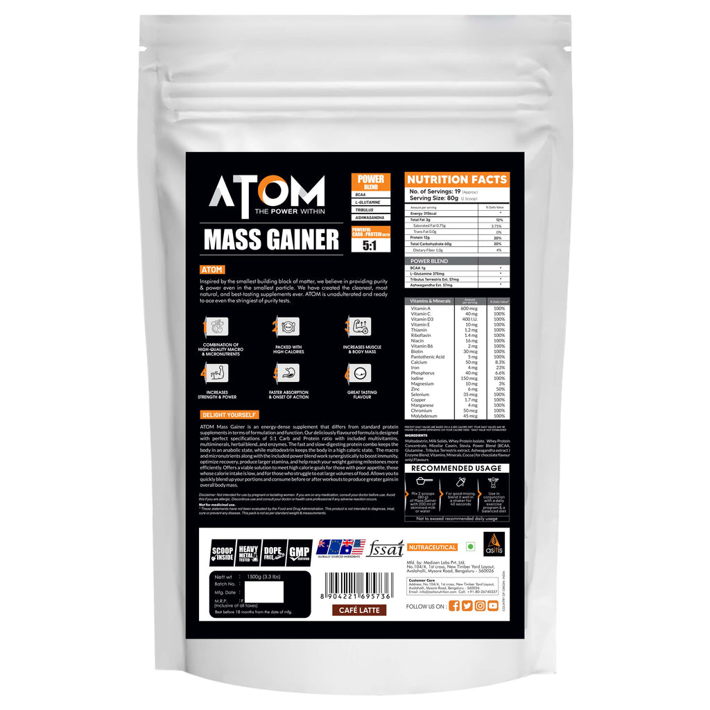 Atom Mass Gainer: The Best Vegetarian Mass Gainer Supplement