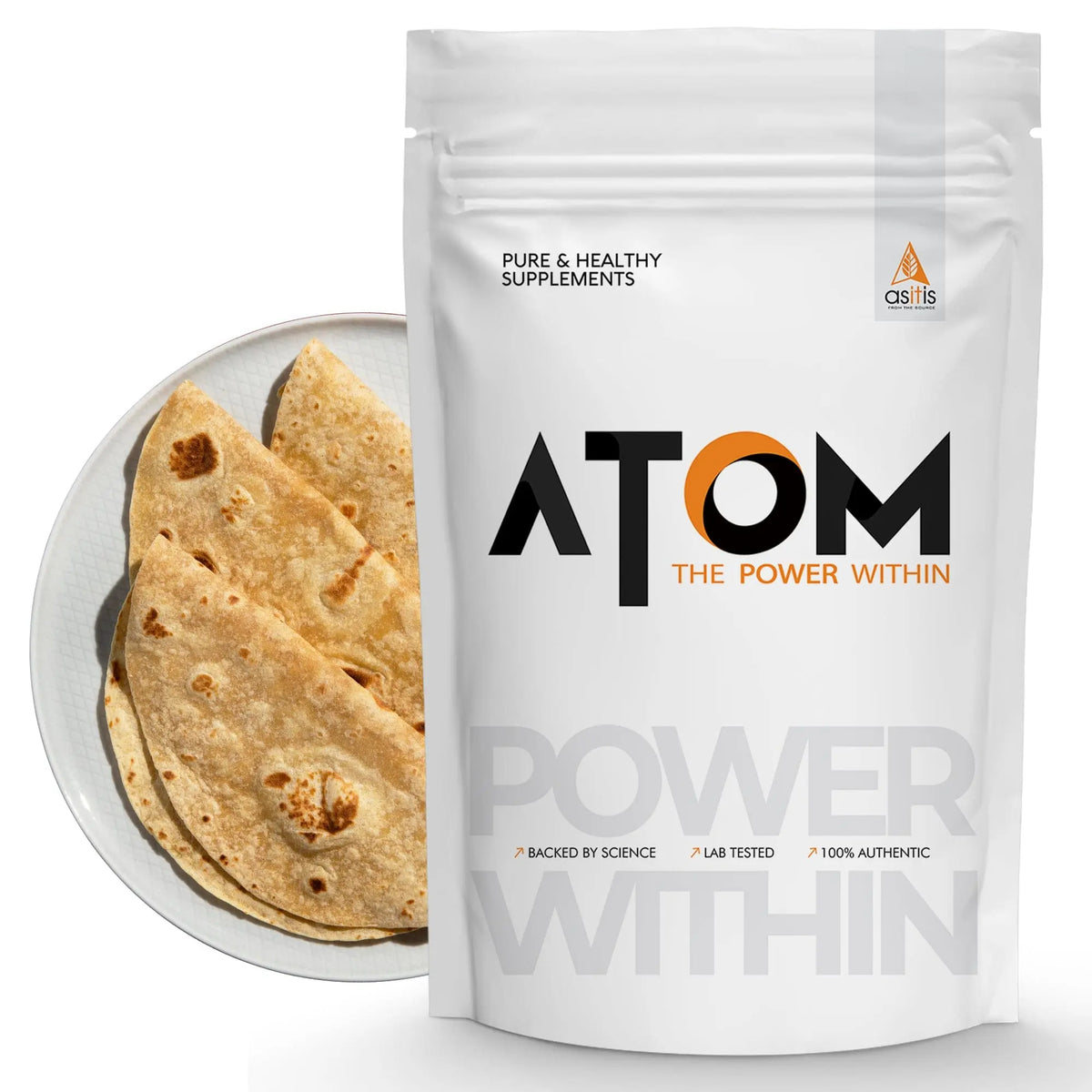 ATOM Roti Protein 1kg | 25g Protein Per Serving — AS-IT-IS Nutrition
